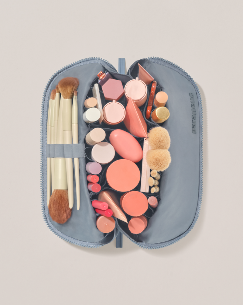 The Medium Slate Traveller - Fold-Down Makeup Bag | Parallelle