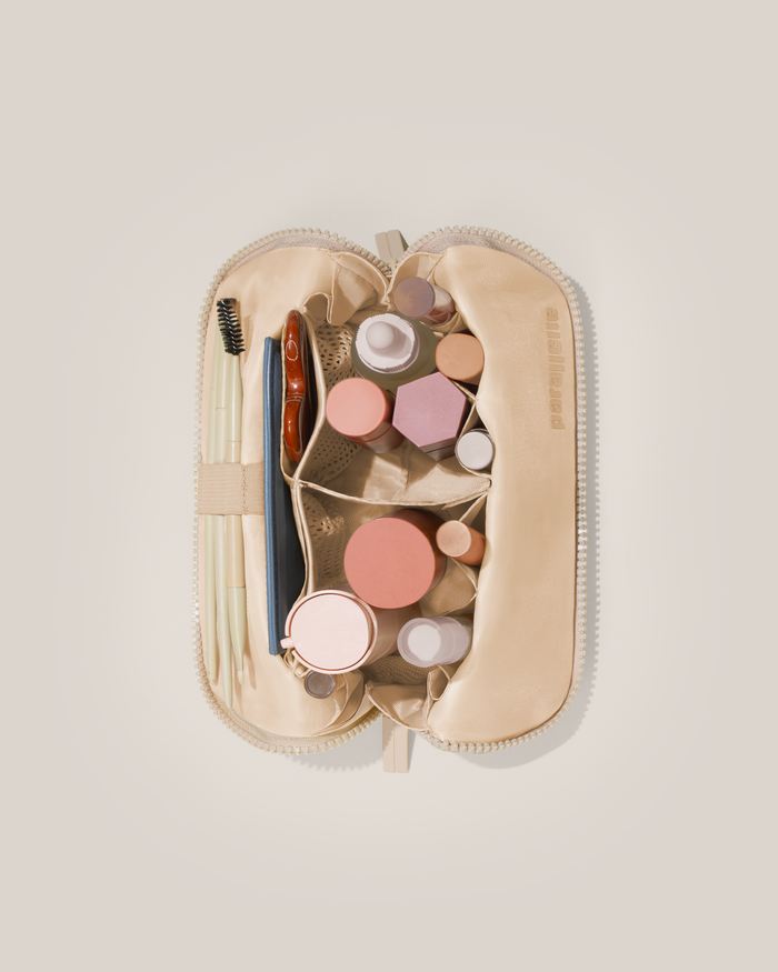 The Small Bisque Traveller - Fold-Down Makeup Bag | Parallelle