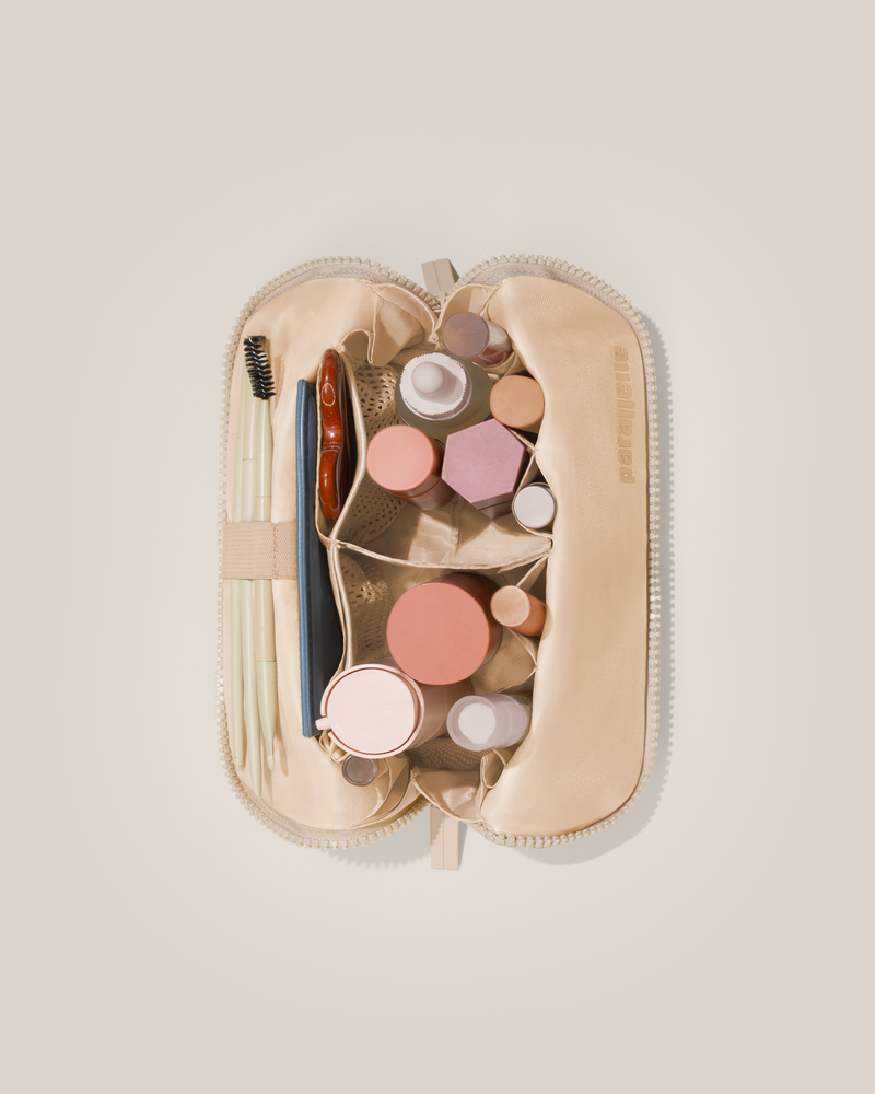 The Small Bisque Traveller - Fold-Down Makeup Bag | Parallelle