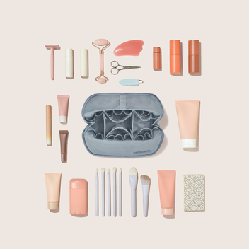 The Medium Slate Traveller - Fold-Down Makeup Bag | Parallelle