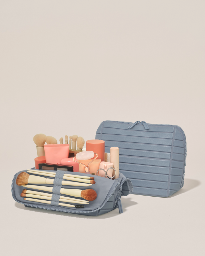 The Medium Slate Traveller - Fold-Down Makeup Bag | Parallelle