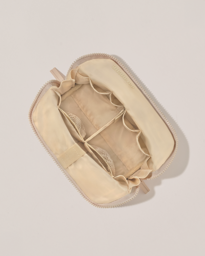 The Small Bisque Traveller - Fold-Down Makeup Bag | Parallelle